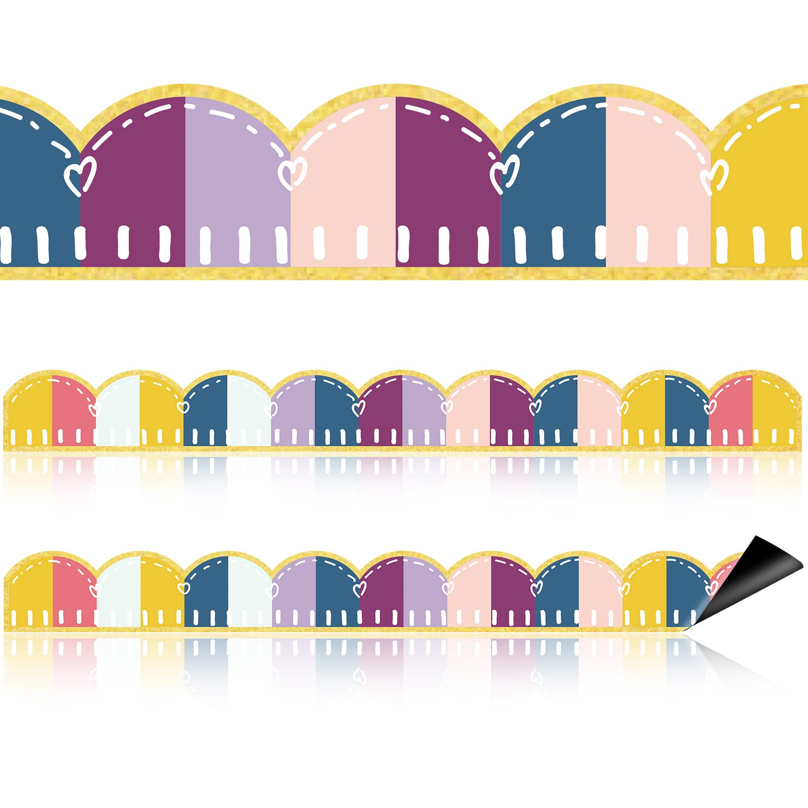 Junkin 12 Pieces Magnetic Borders for Classroom Whiteboard Colorful ...