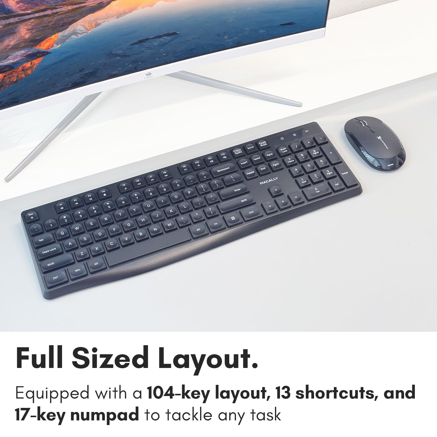 Mua Macally Wireless Keyboard | 2.4 Computer Keyboard | Full Size ...