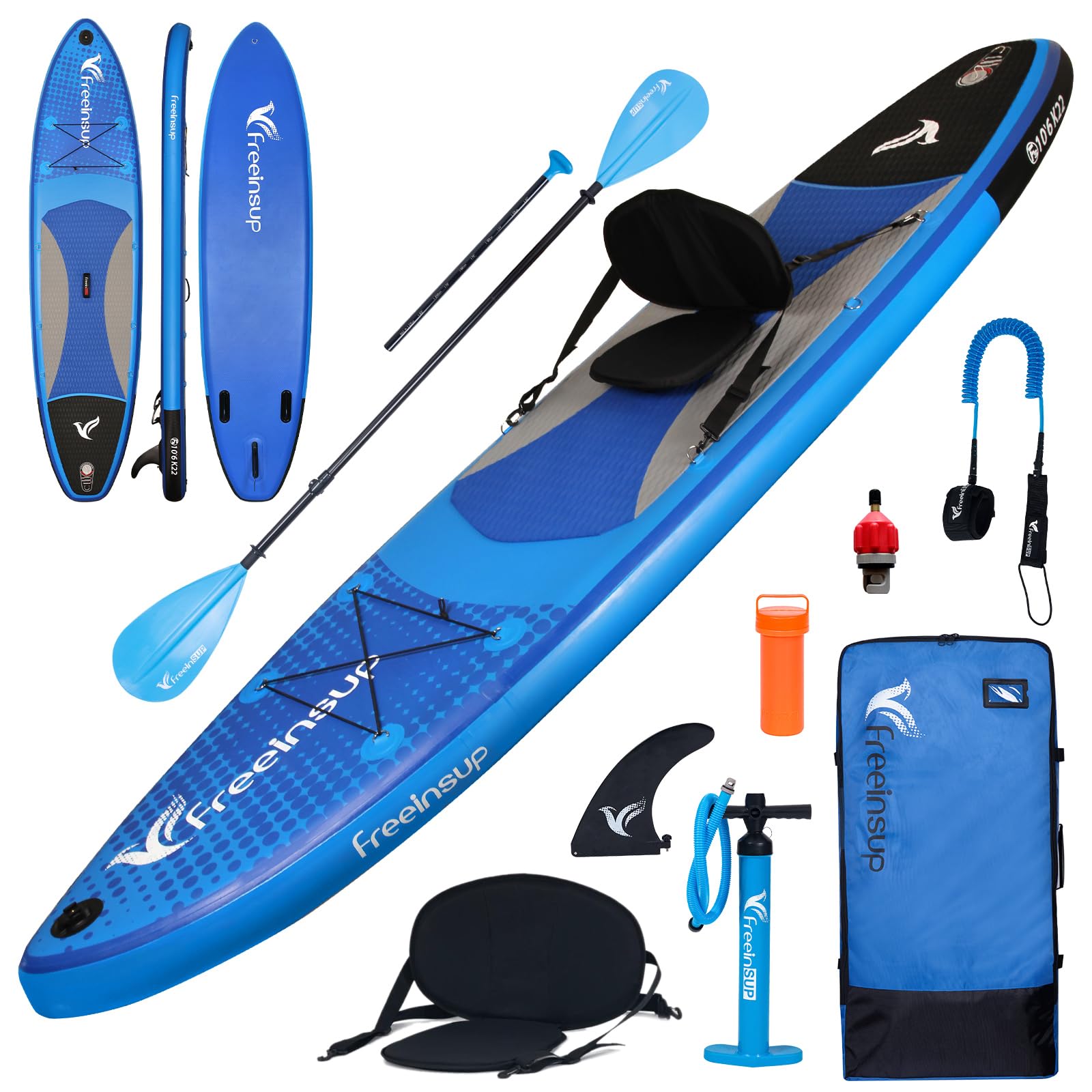 Freein Inflatable Stand Up Paddle Board ?Capacity 2-in-1 SUP/Kayak with ...
