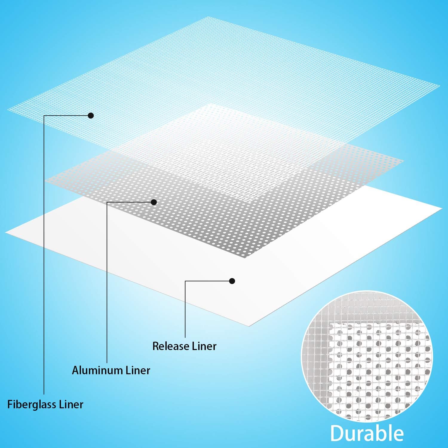 8 x 8 Inch Aluminum Wall Repair Patch Self Adhesive Screen Patch Repair ...