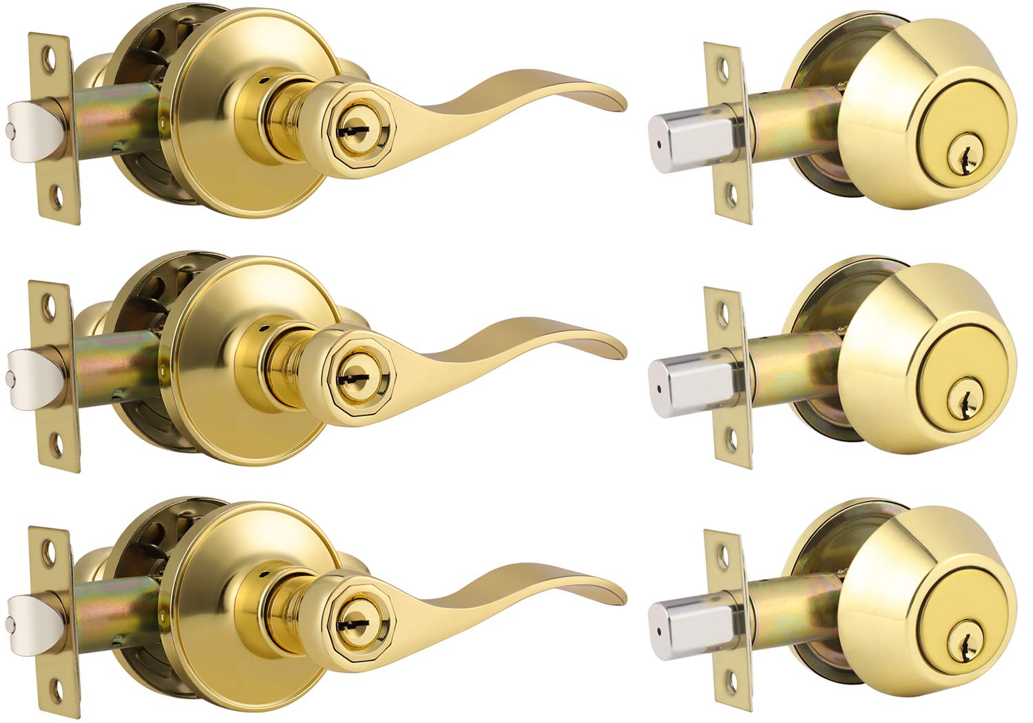 home improvement direct 3 Pack Keyed Alike Entry Door Lock Set, Single ...