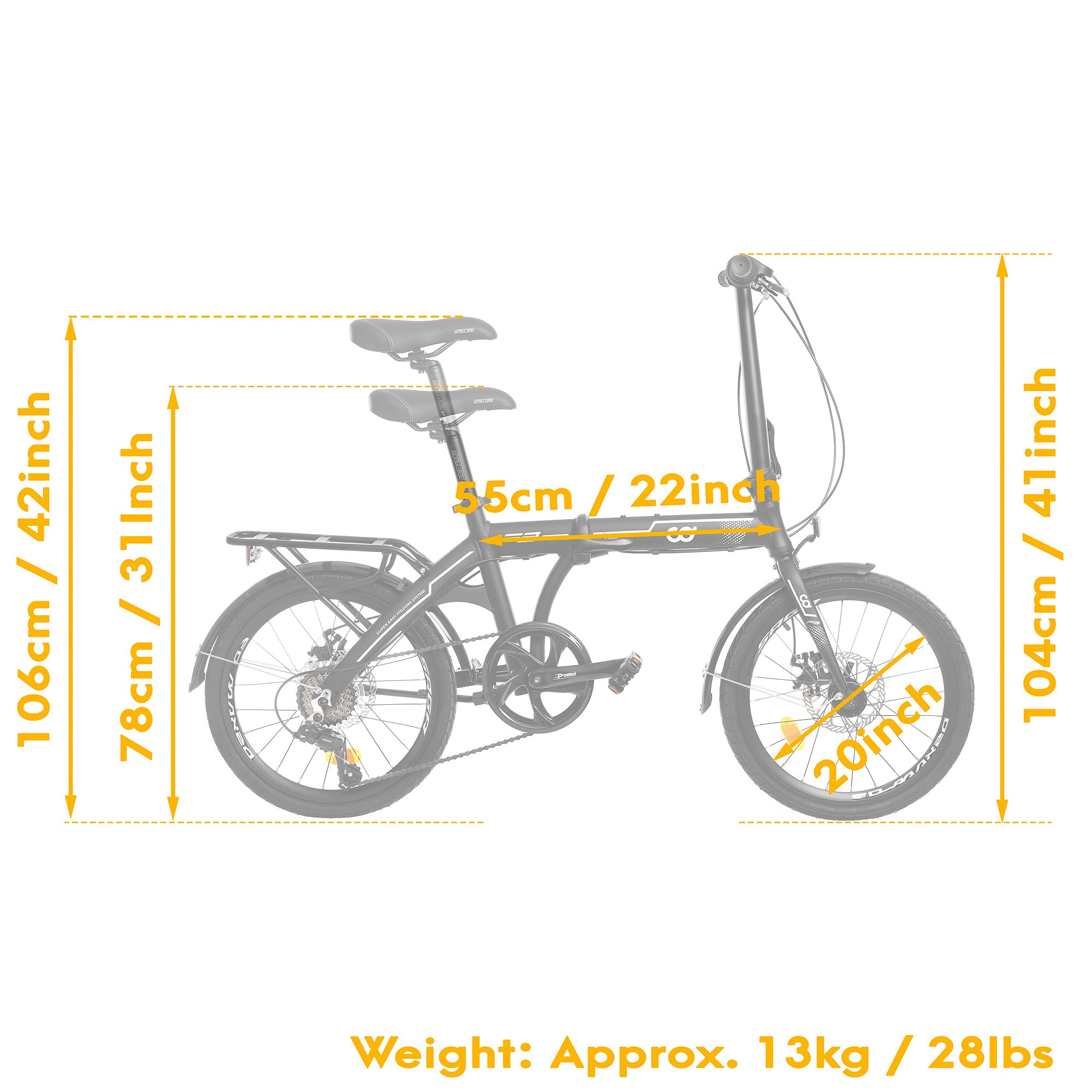 Mua CyclingDeal Folding Bike Foldable Bicycle with 7 Speed Shimano ...