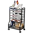 Amazon.com: 7-Tier Rolling Cart with Hanging File Folders & Movable ...