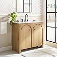 Amazon.com: Modway Appia 36" Single Bathroom Oak Wood Veneer, White ...