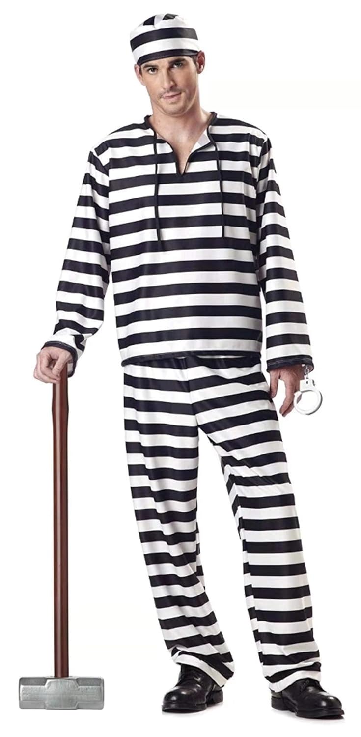 BesserBay Mens Prisoners Clothes Set Cosplay Costume Inmate Cosplay ...