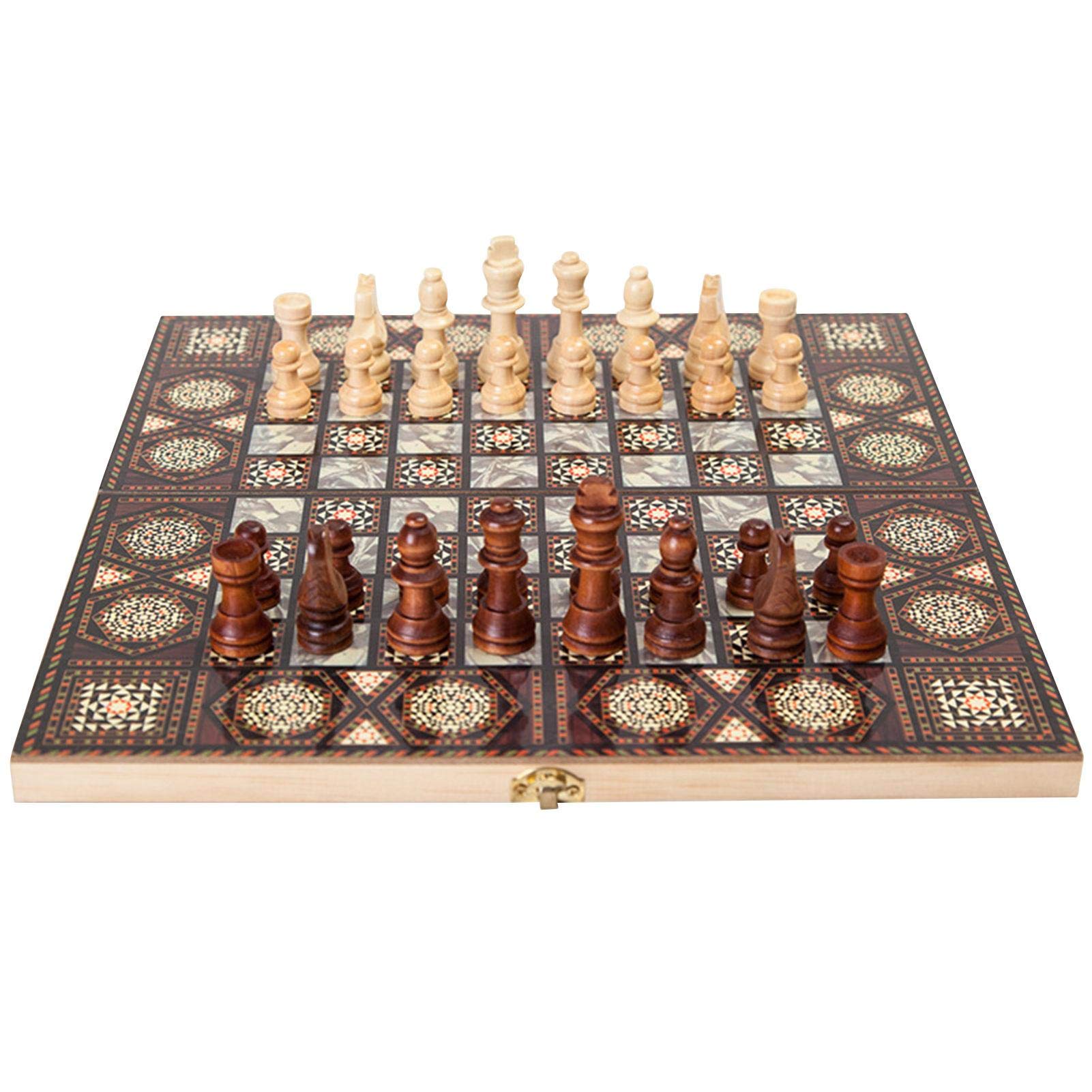 Buy Yourenyuan 3 In 1 Chess Armory Chess Set For Adults - Wooden Chess ...