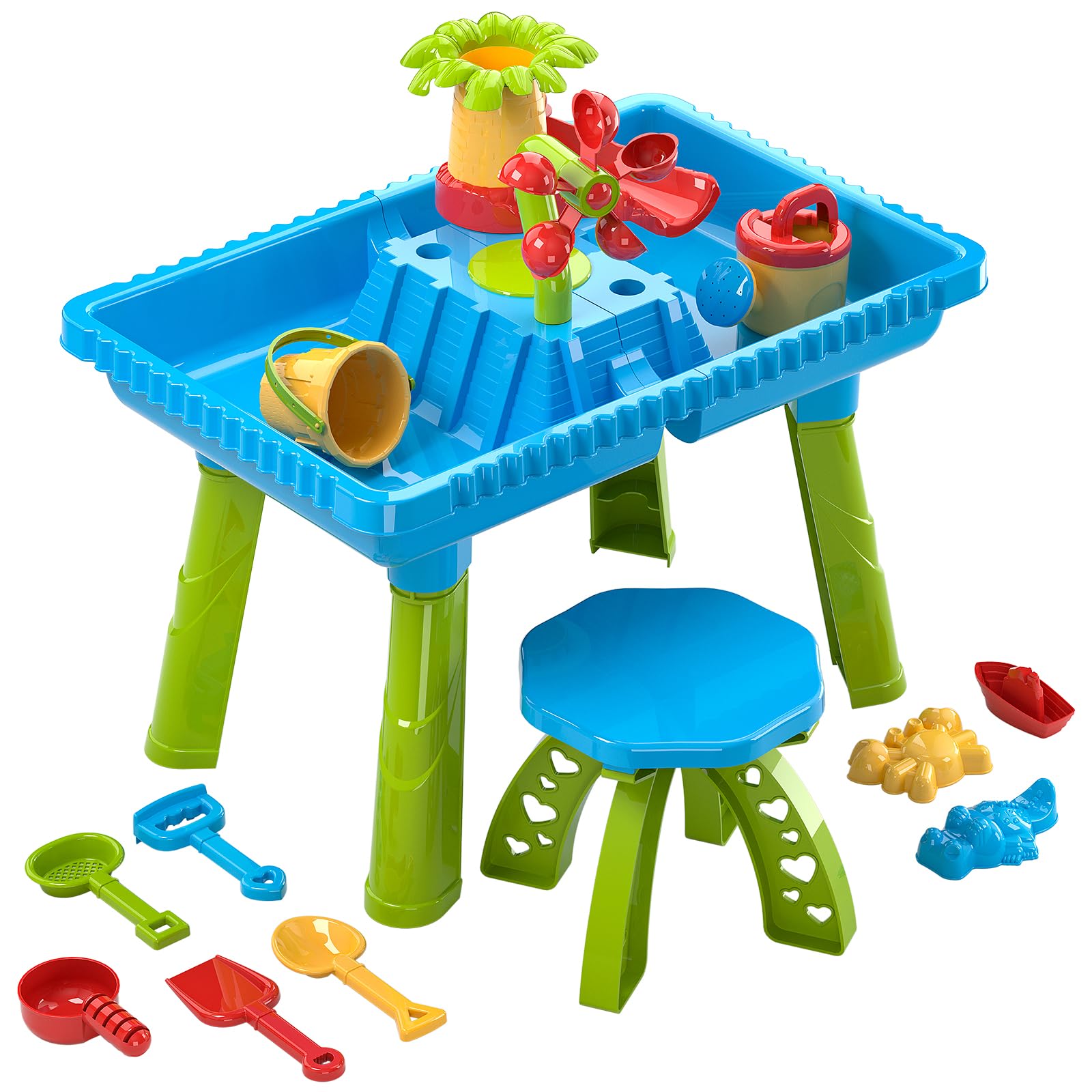 TEMI Sand Water Table Outdoor Toddler Activity Table Sand Sensory Table ...