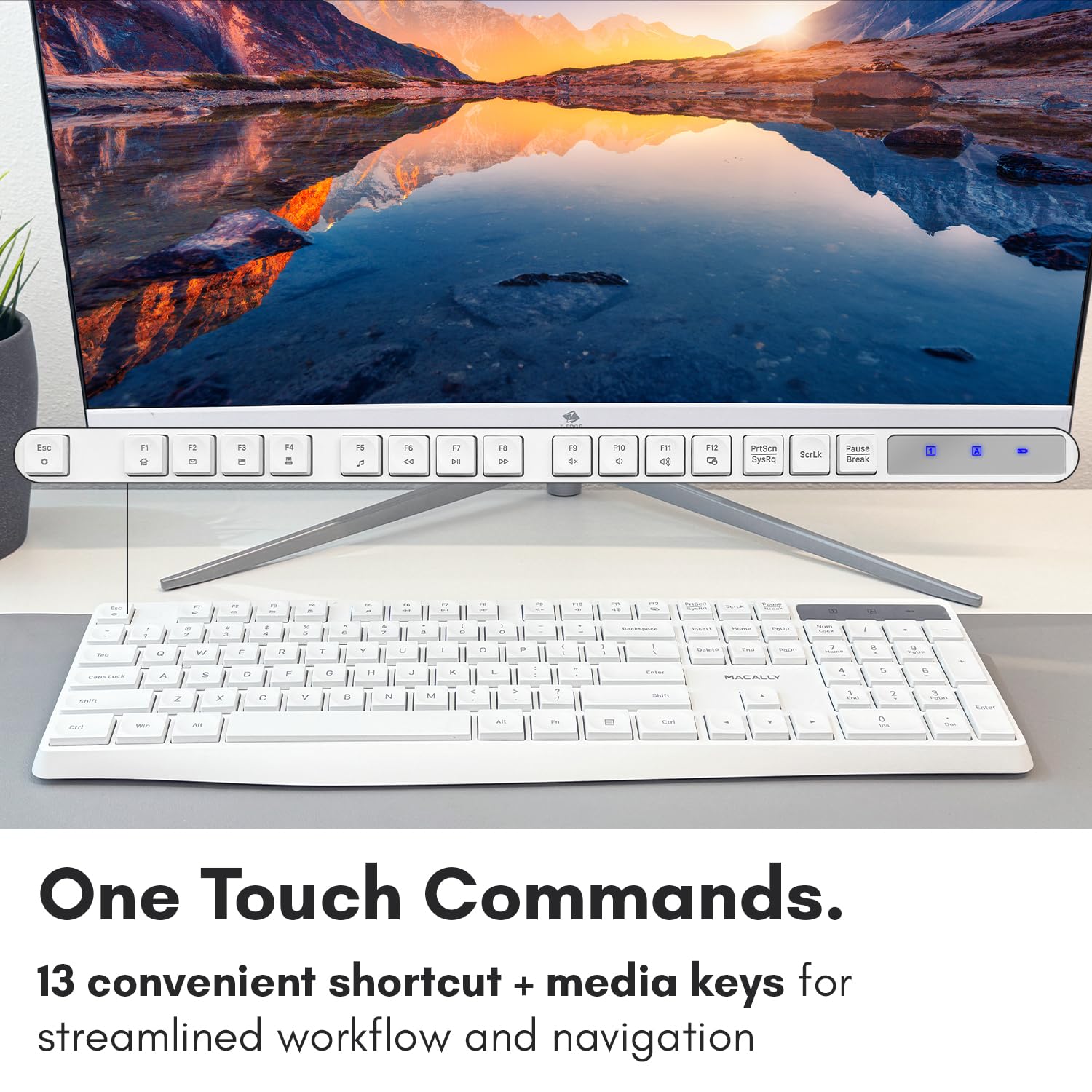 Mua Wireless Keyboard, 2.4G Wireless White Keyboard - Ergonomic Full ...