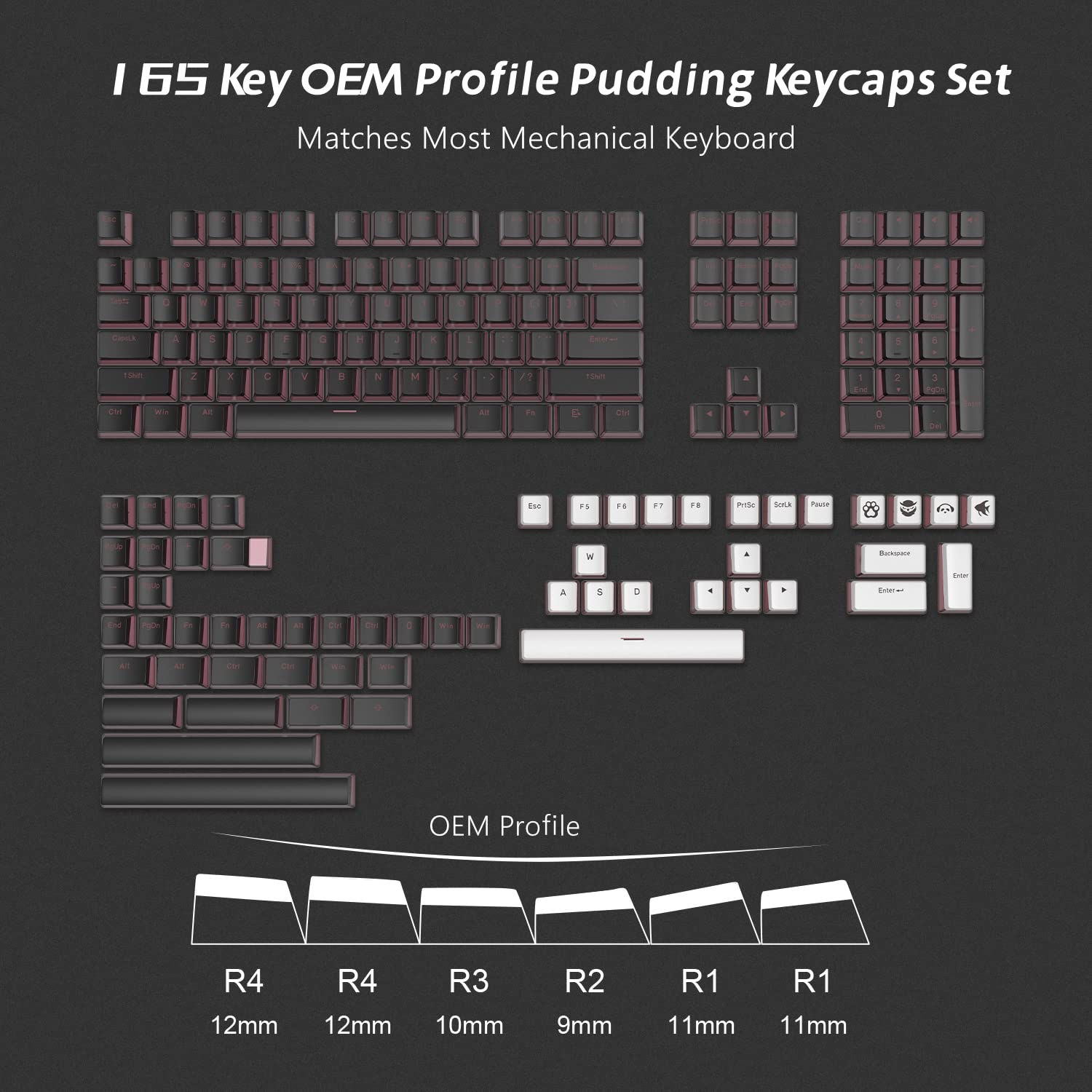 Mua Womier Pudding Keycaps - PBT Shine Through Custom Keycaps Set for ...