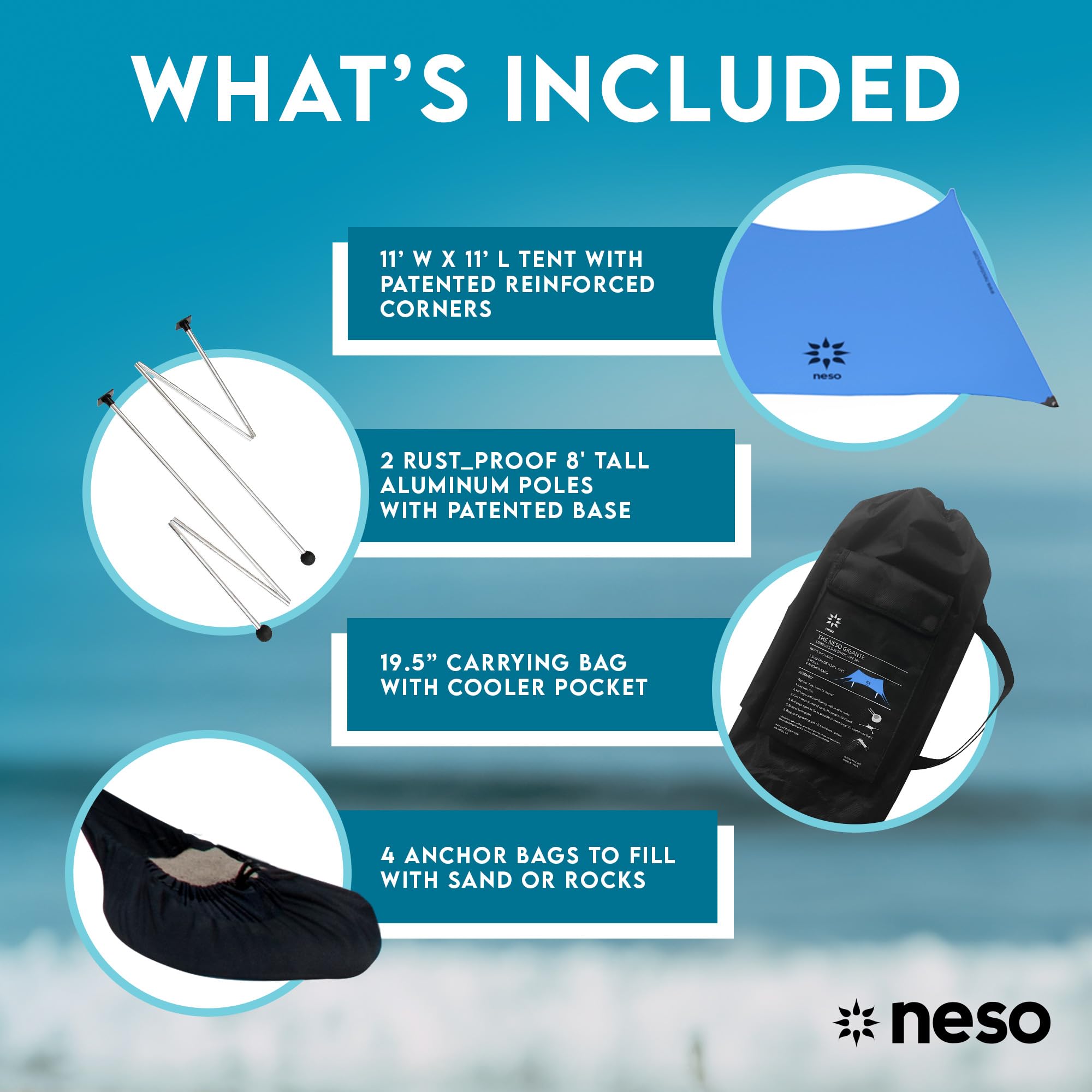 Mua Neso Gigante Portable Beach Tent Sun Shelter - Lightweight Beach ...