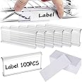 Amazon.com : 100 PCS Wire Shelf Label Holders Plastic Wire Label Holder ...