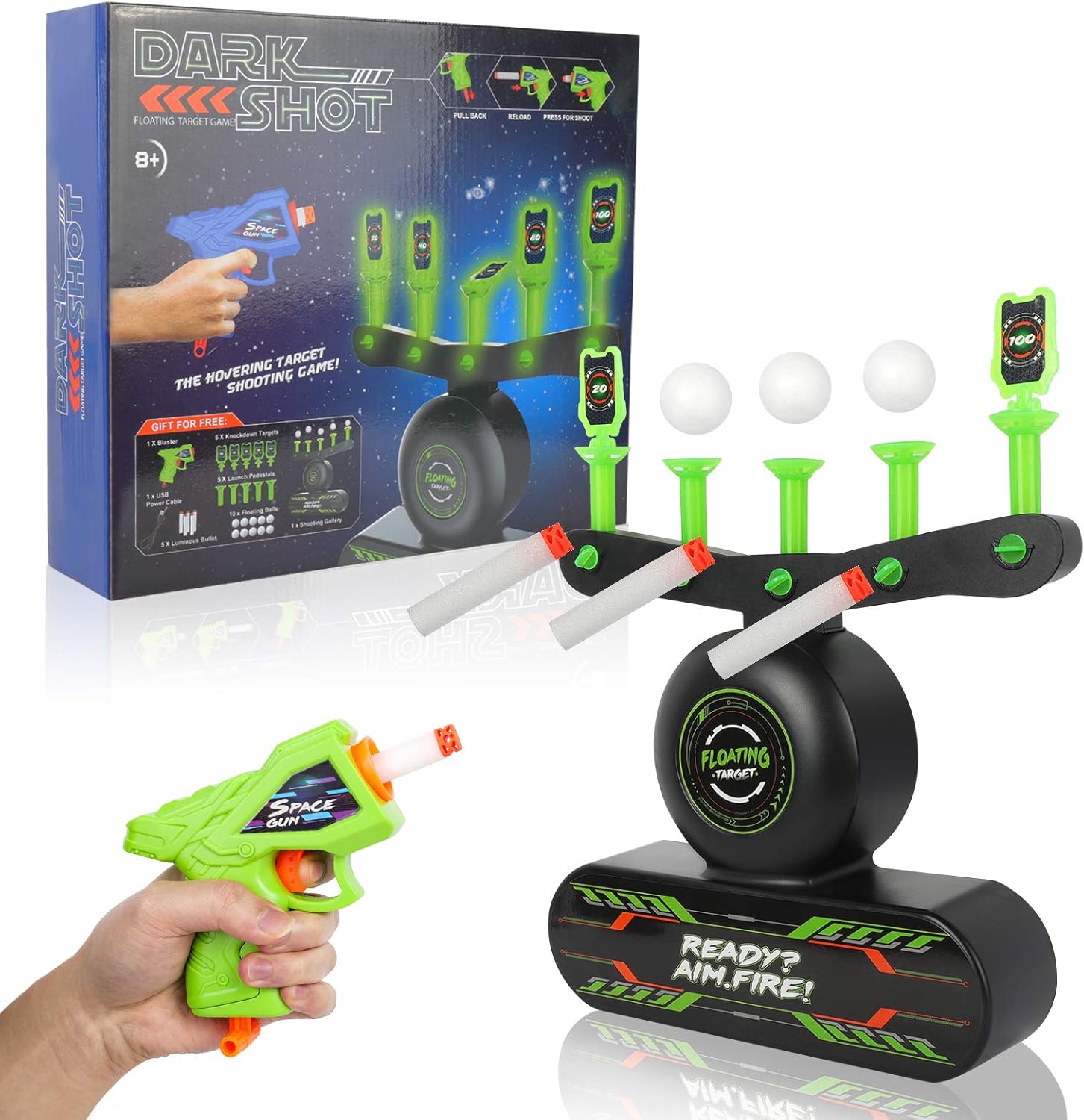 STOTOY Glow in The Dark Shooting Games – Compatible Nerf Target ...
