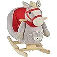 Amazon.com: Qaba Kids Ride-On Rocking Horse Toy Rocker with Fun Song ...