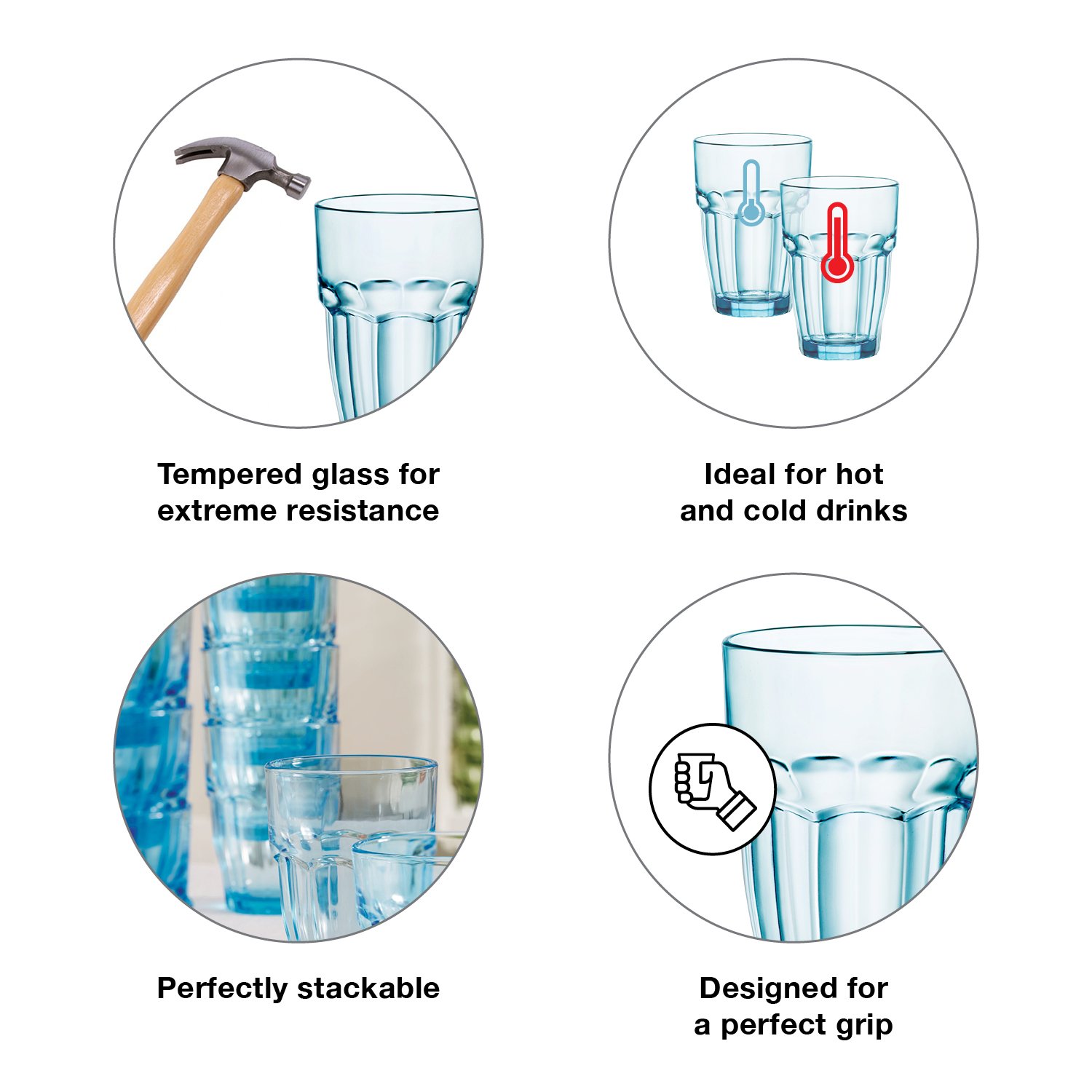 Bormioli Rocco 12.5 oz. Rock Bar Lounge Stackable Long Drink Glass, Ice ...