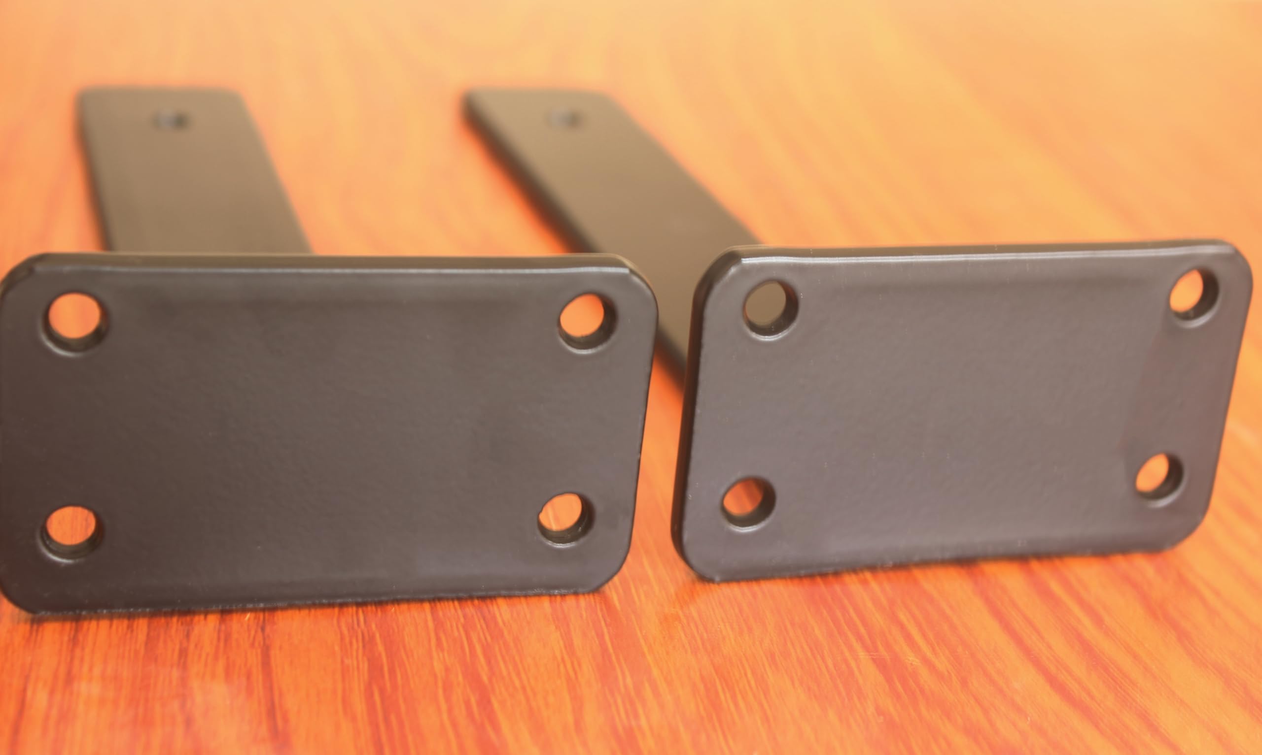 4 Pack - 9 Inch Black Hidden L Shelf Bracket (1/5 Inch Thicked) Iron ...