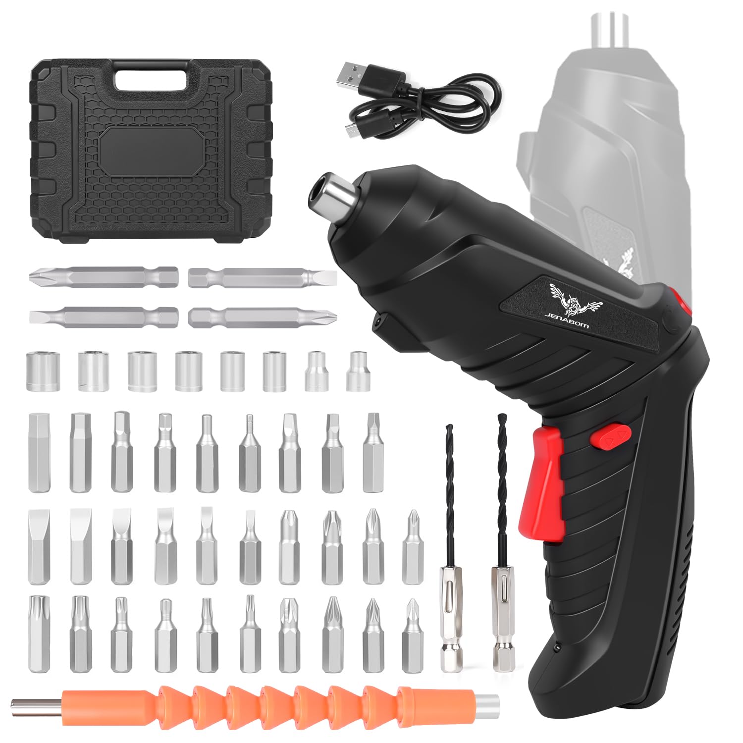 JENABOM 47 in 1 Electric Screwdriver Cordless Rechargeable Small Power ...