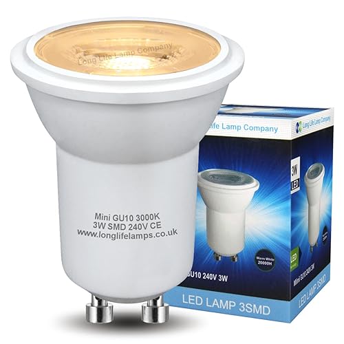 MiniSun Branded 2.5W High Power Mini GU10 Frosted Lens Bulb with 4 x ...