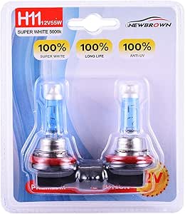 Amazon.com: H11 Halogen Headlight Bulb with Super White Light Long Life Replacement PGJ19-2 12V ...