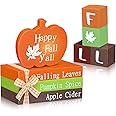 Amazon.com: 8 Pcs Fall Tiered Tray Decor Fall Wood Book Stack Pumpkin ...