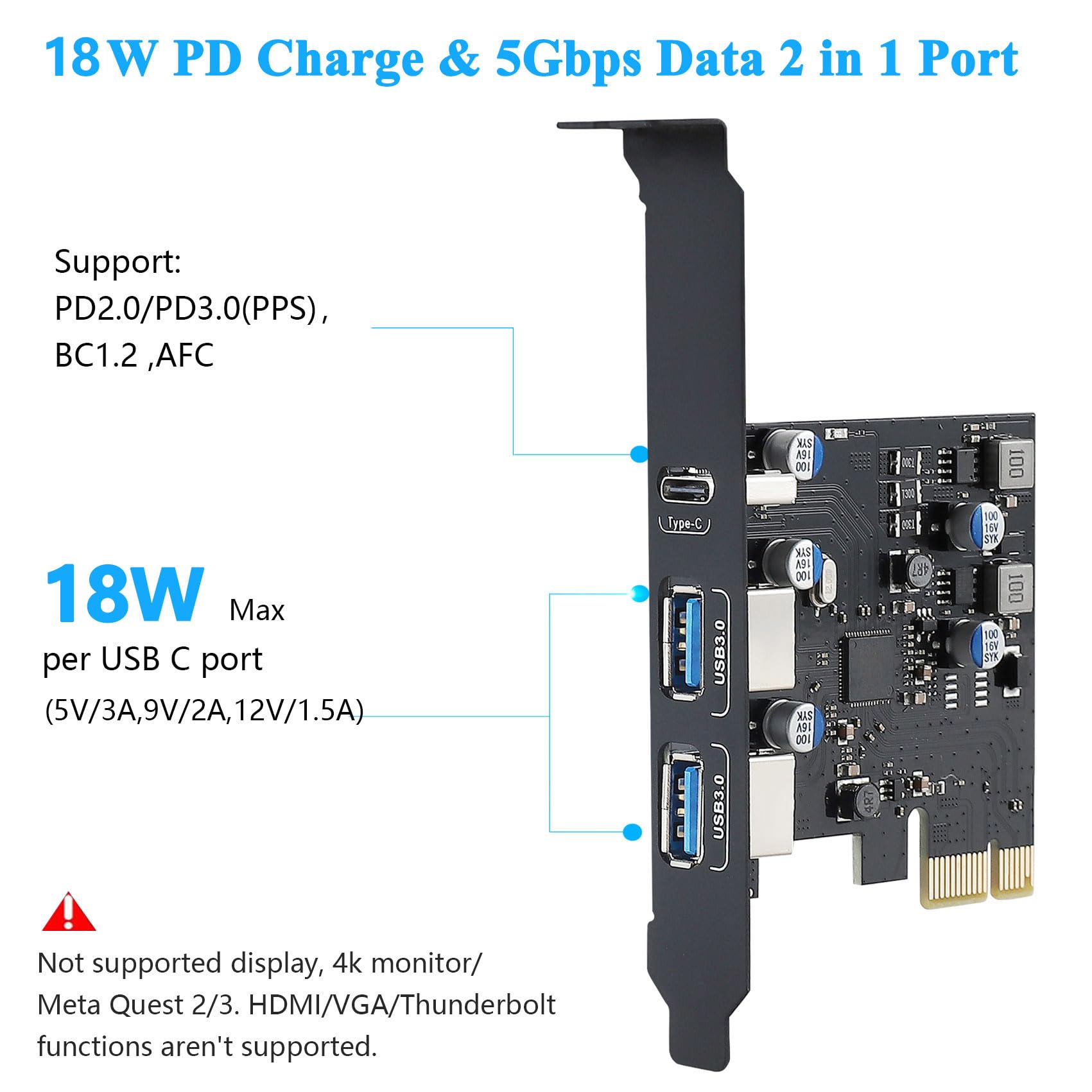 Mua USB PCIE Card 18W Power Delivery, PCI Express 3 Port (Type C, 2 x ...