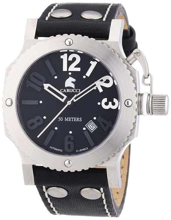 Carucci Watches Men's Automatic Watch Potenza II CA2210BK with Rubber ...