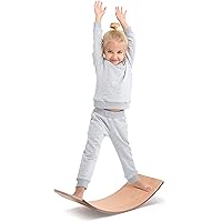 Milliard Wooden Wobble Board Kids Curvy Rocker Board for Yoga (Waldorf ...