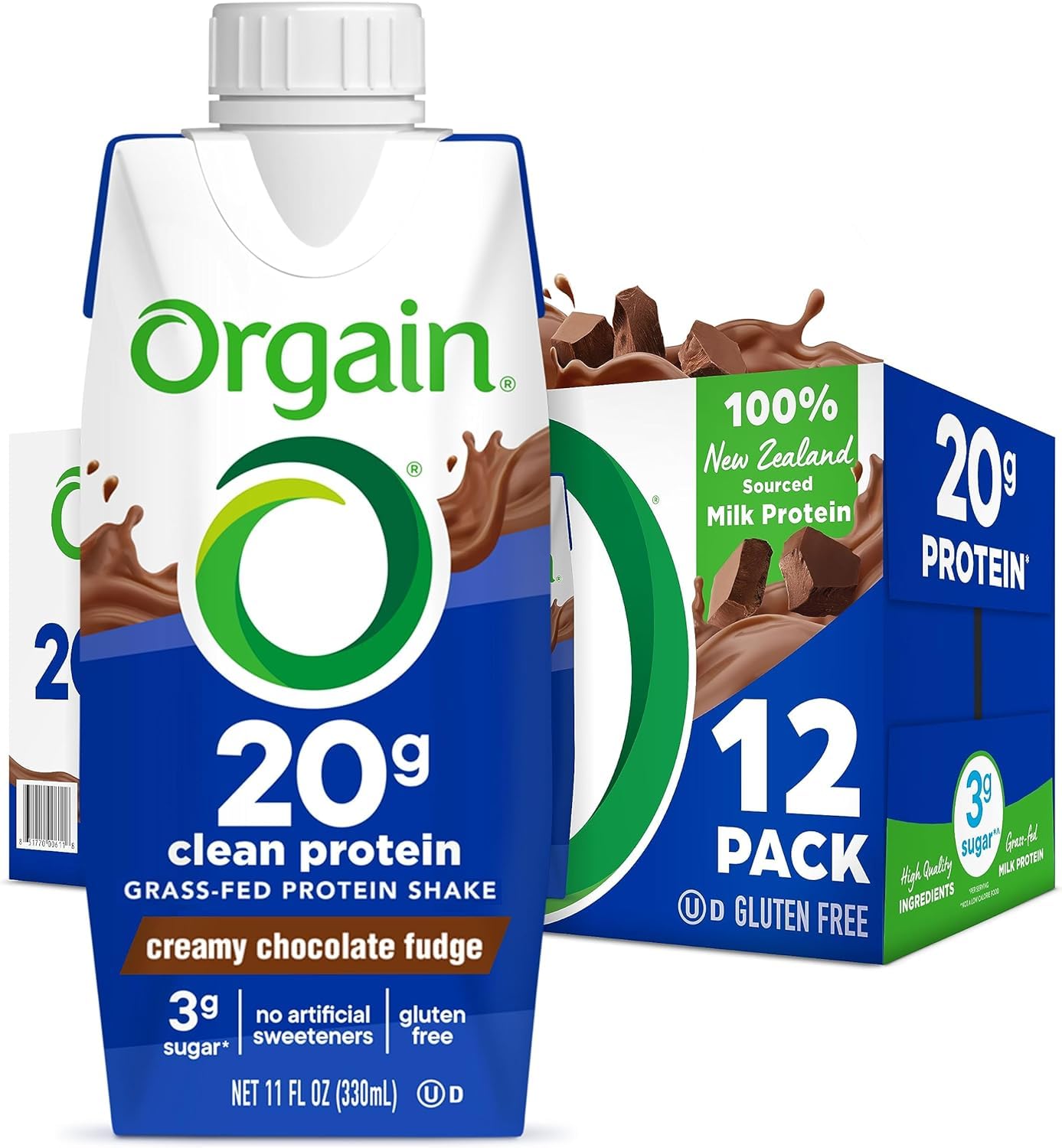 Orgain Clean Protein Shake, Grass Fed Dairy, Creamy Chocolate Fudge ...