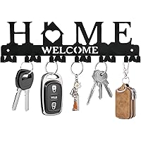 Decorative Wall Mounted Cast Iron Key Holder - Vintage Key with 3 Hooks ...