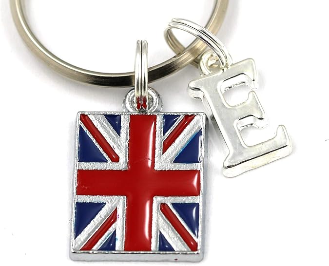 SILVER KNIGHT Keyring, Personalized British Flag Keychain, British ...