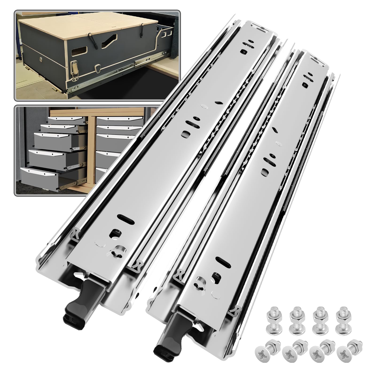 SHUHANG 1 Pair 100 lb Load Capacity Heavy Duty Locking Drawer Slides 12 ...