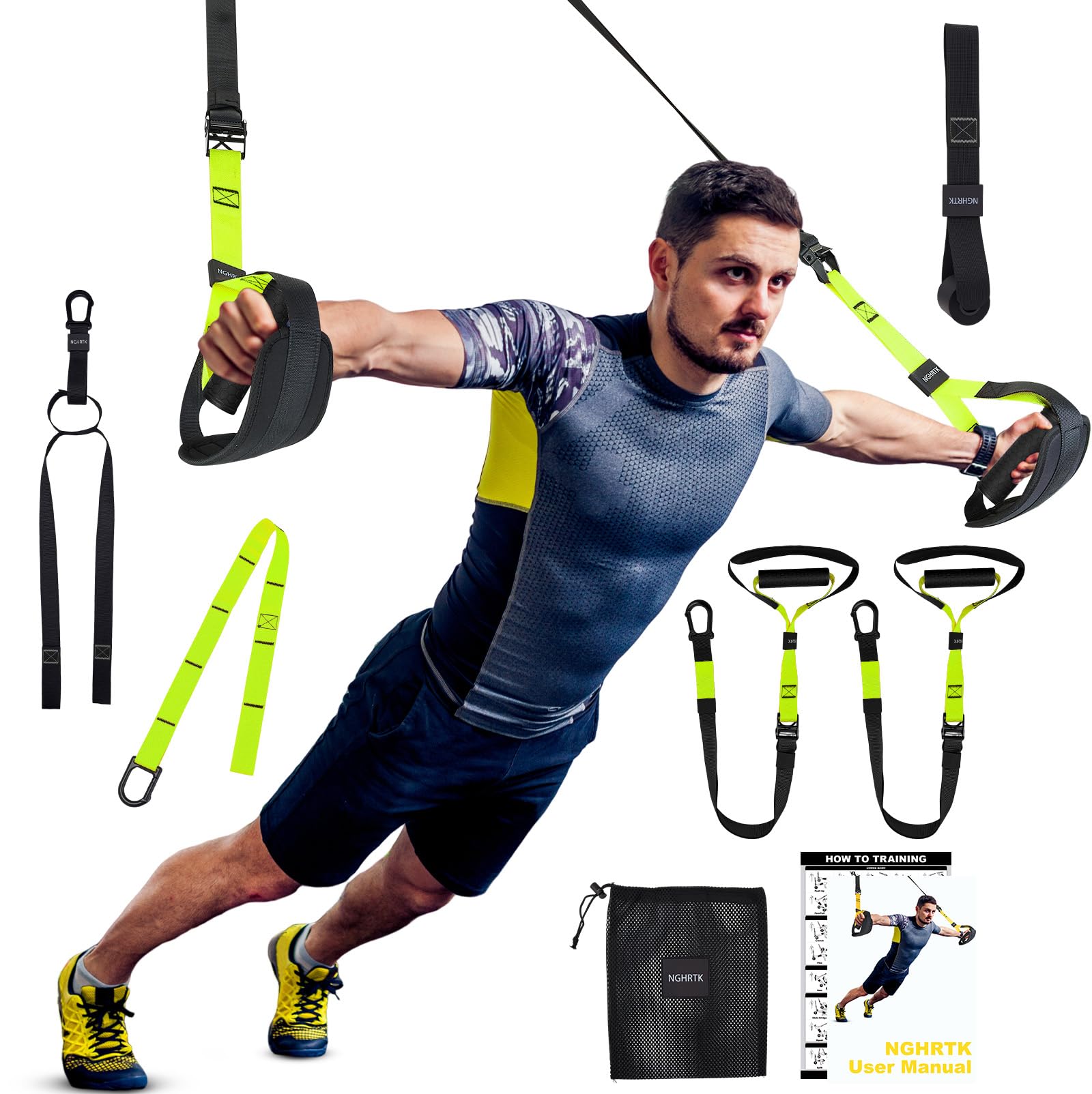 Home Suspension Training Kit with Suspension Trainer, Straps & Bands ...