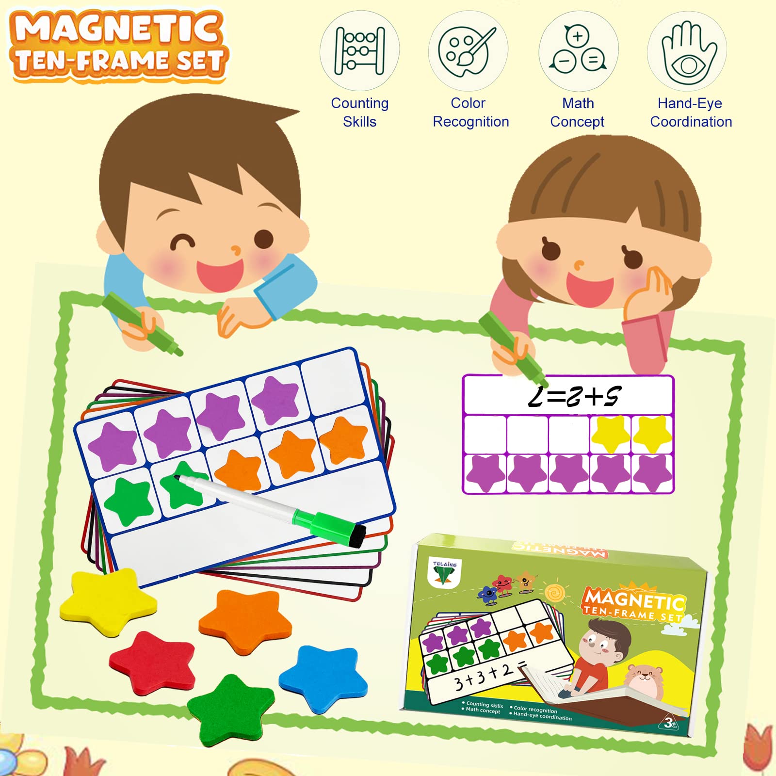 Mua Magnetic Ten-Frame Set, Math Manipulative for Elementary, Math ...
