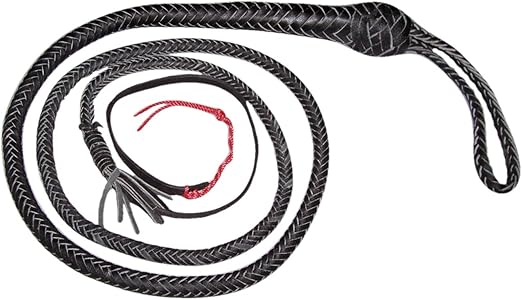 6 Foot 12 Plait Black SNAKE WHIP Bullwhip Cat SNAKE Bull Whip Whips ...