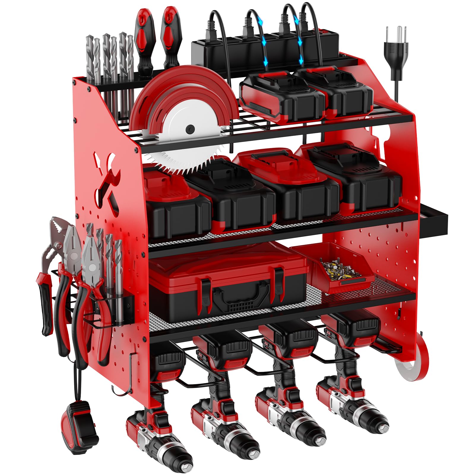 HSicily Power Tool Organizer Wall Mount, 5-Tier Garage Tool Storage ...