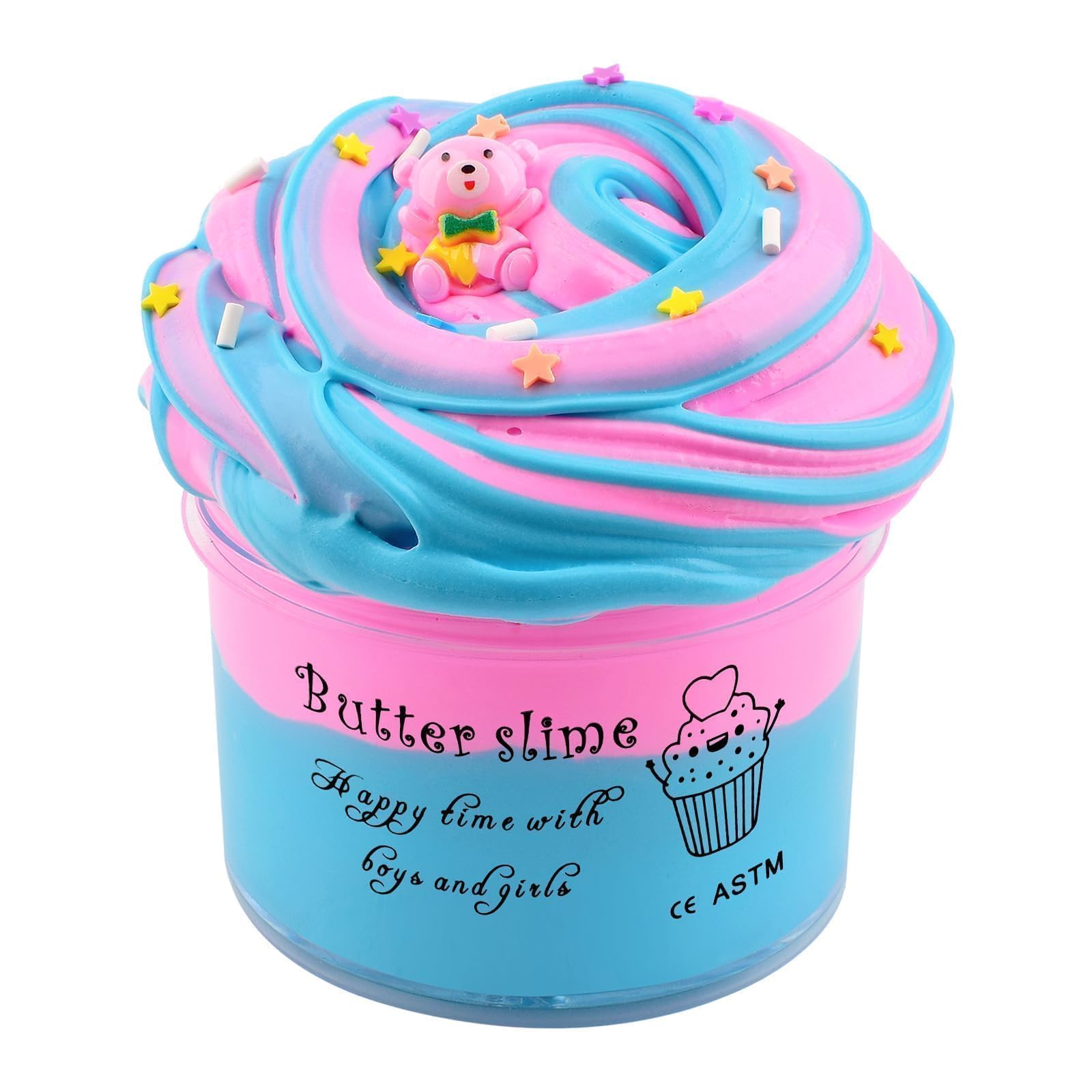 Cyan with Pink Butter Slime, 7oz. Scented Easter Slime Kit Birthday ...