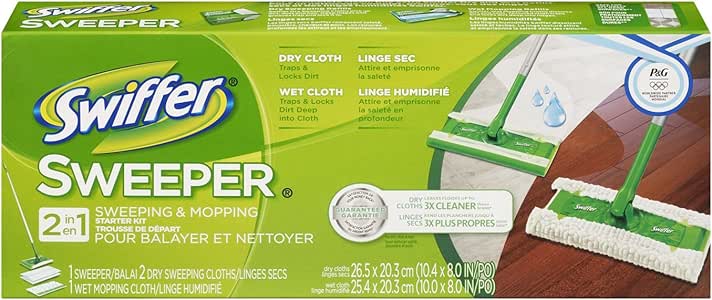 Swiffer Sweeper 2 in 1 Mop and Broom Floor Cleaner Starter Kit: Amazon ...