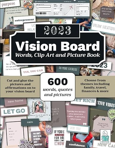 2023 Vision Board Words, Clip Art, Pictures and Cutouts: 600 Words ...