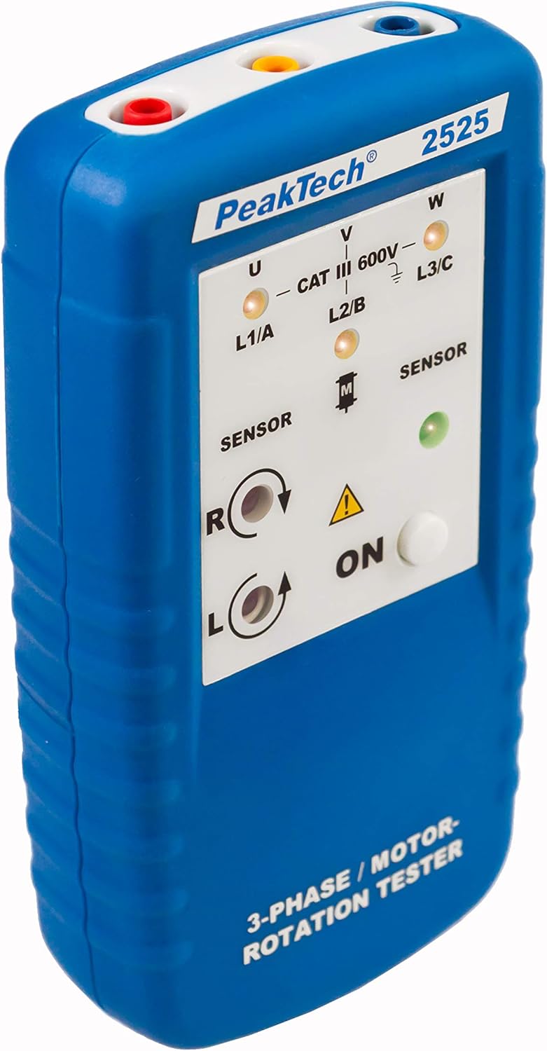 PeakTech P 2525 3-Phase Rotation Indicator for Power Current with LED ...