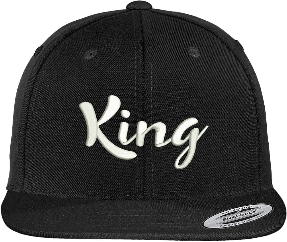 Trendy Apparel Shop King Script Embroidered Flat Bill Snapback Baseball ...