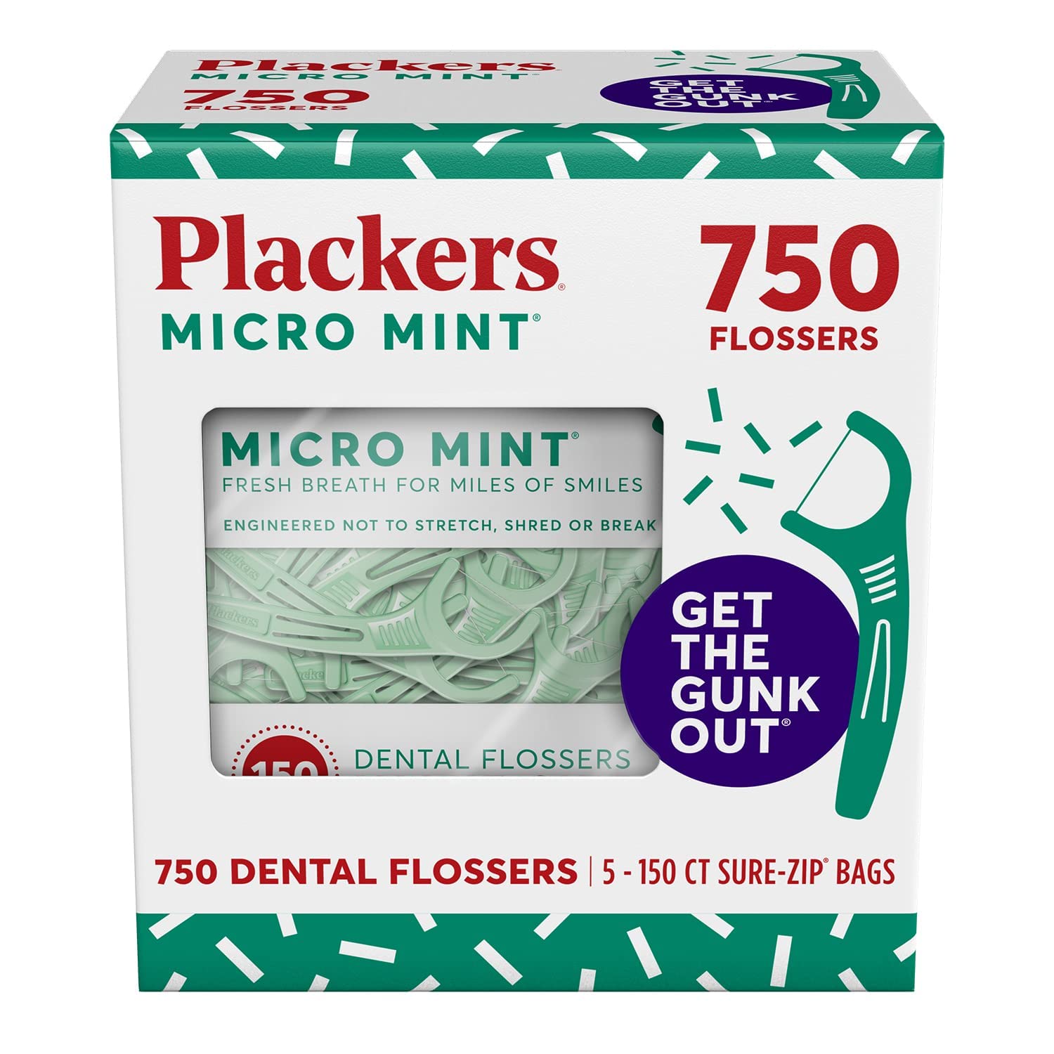 Plackers Micro Mint Dental Flossers, Fold-Out Toothpick, Super Tuffloss ...