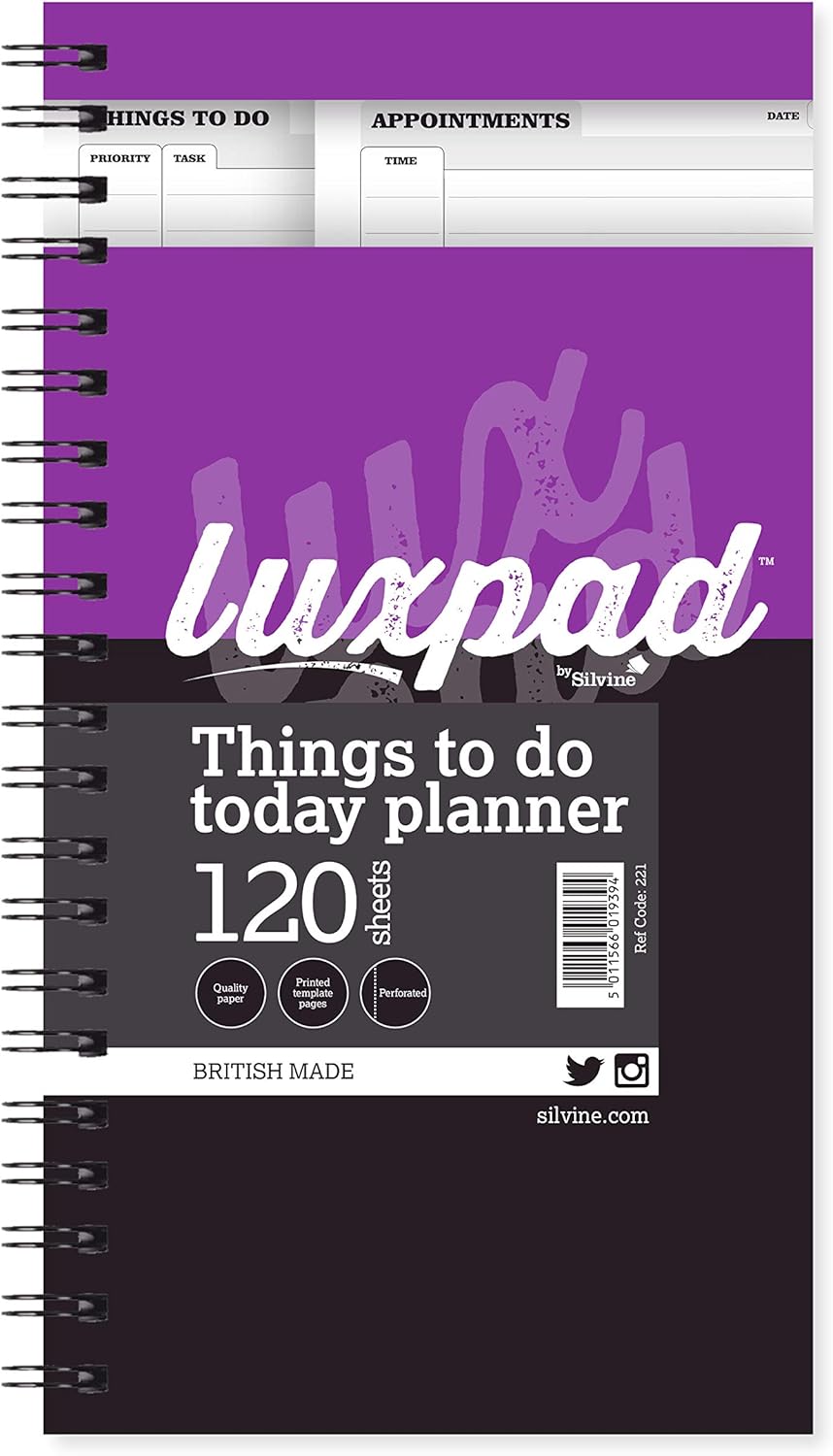 Silvine 280 X 150mm Things To Do Planner With 120 Sheets Of Quality Silvine 280 X 150mm Things To Do Planner With 120 Sheets Of Quality