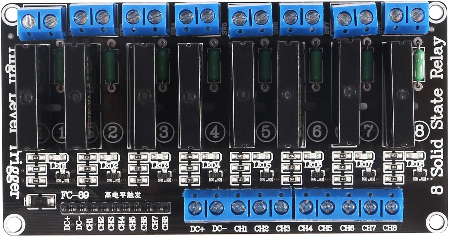 8 Channel 5V Solid State Relay Module Board High Level Trigger for ...