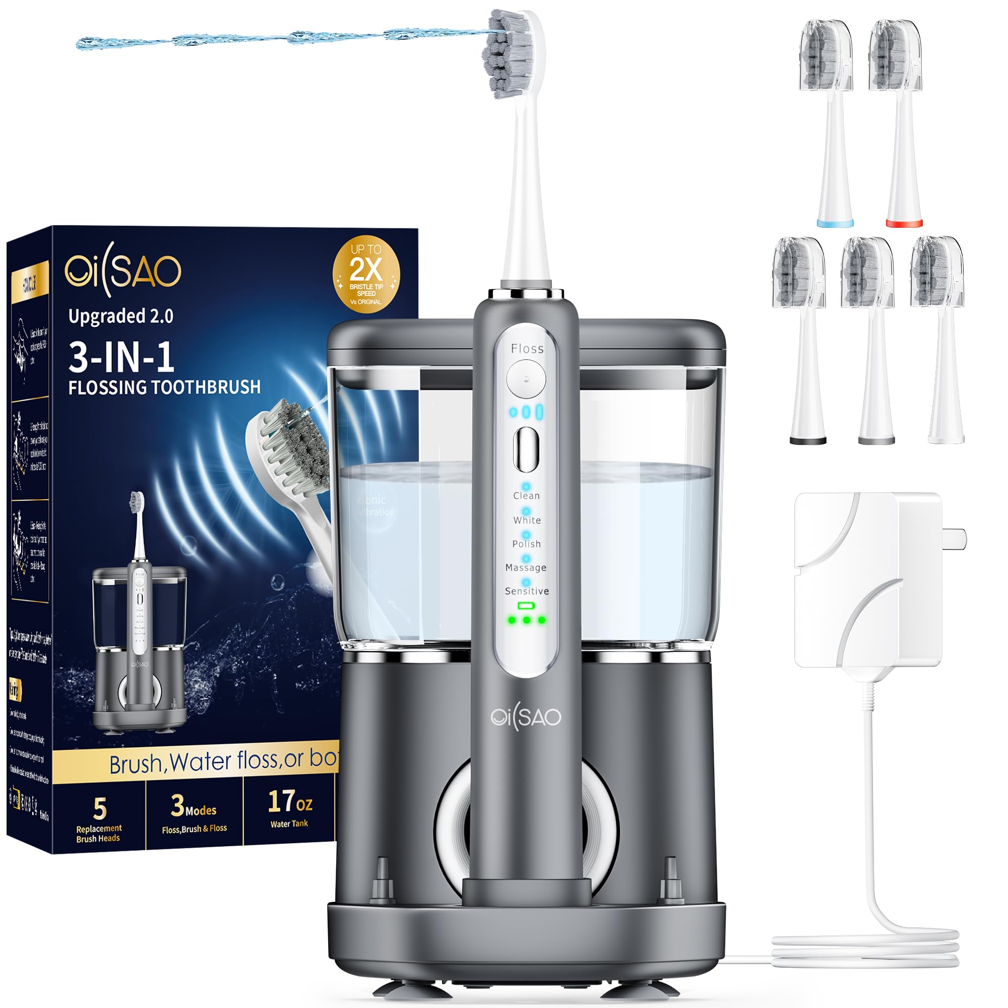OILSAO Electric Toothbrush with Water Flosser Combo in One ...