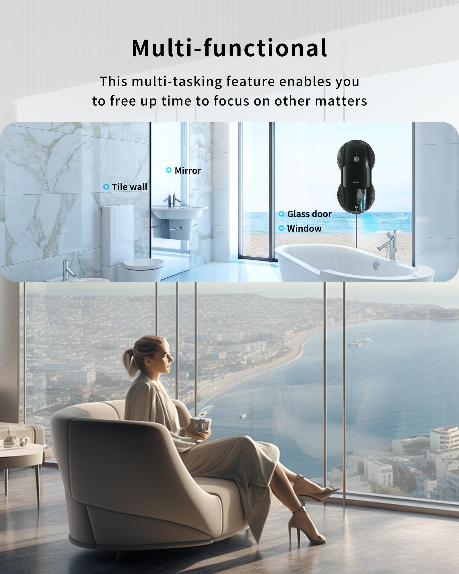 Mua FMART T9Pro Window Cleaning Robot - 3800PA, Ultrasonic Water Spray ...