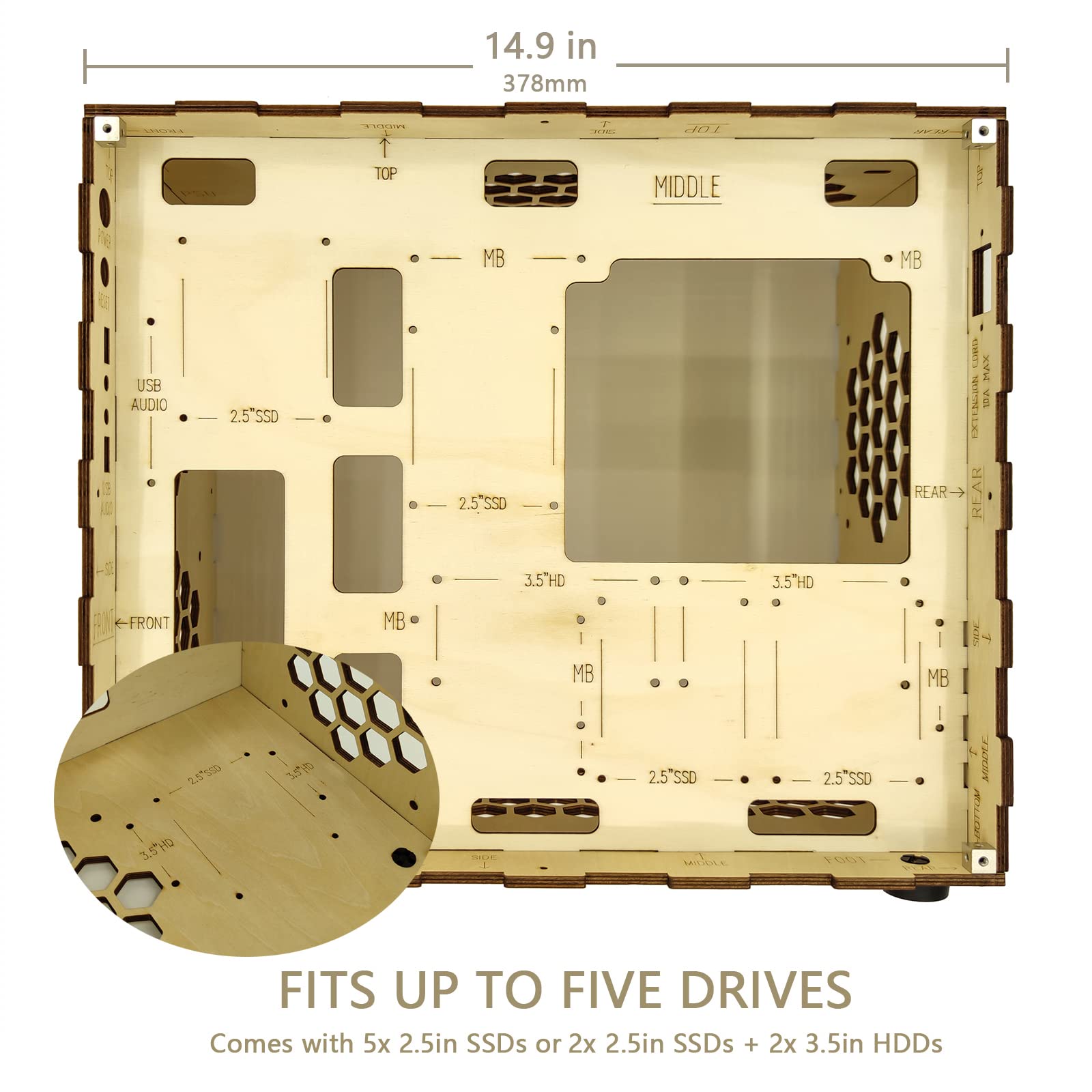 Mua CYBERWOOD Mirco ATX PC Case, Mini Tower Computer Case with Acrylic ...