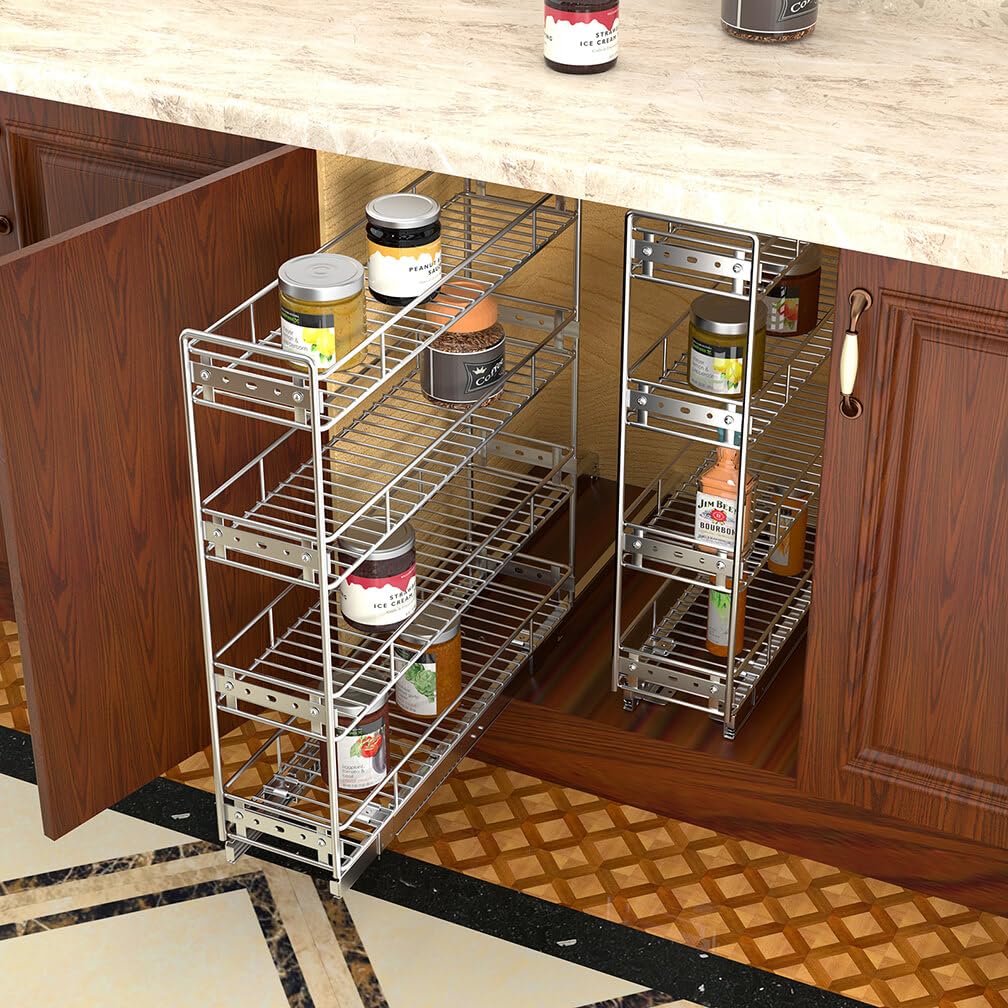 Mua OCG 4-Tier Pull Out Kitchen Cabinet Spice Rack Holder Shelves (5" W ...