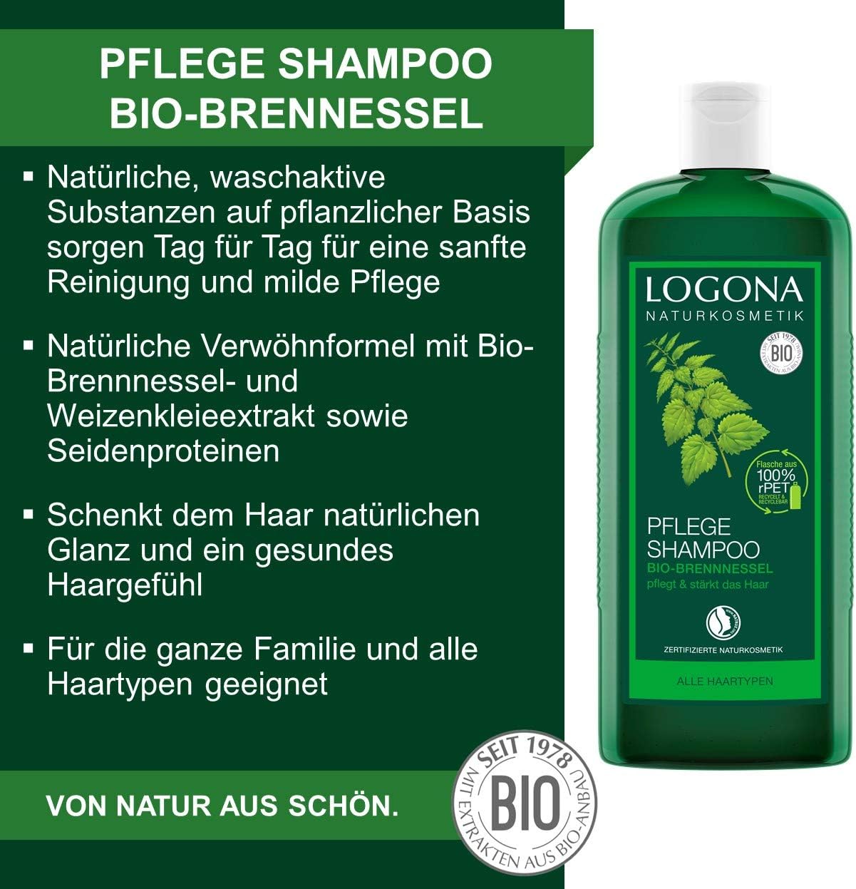 Logona Natural Cosmetics Care Shampoo, Organic Nettle – BigaMart