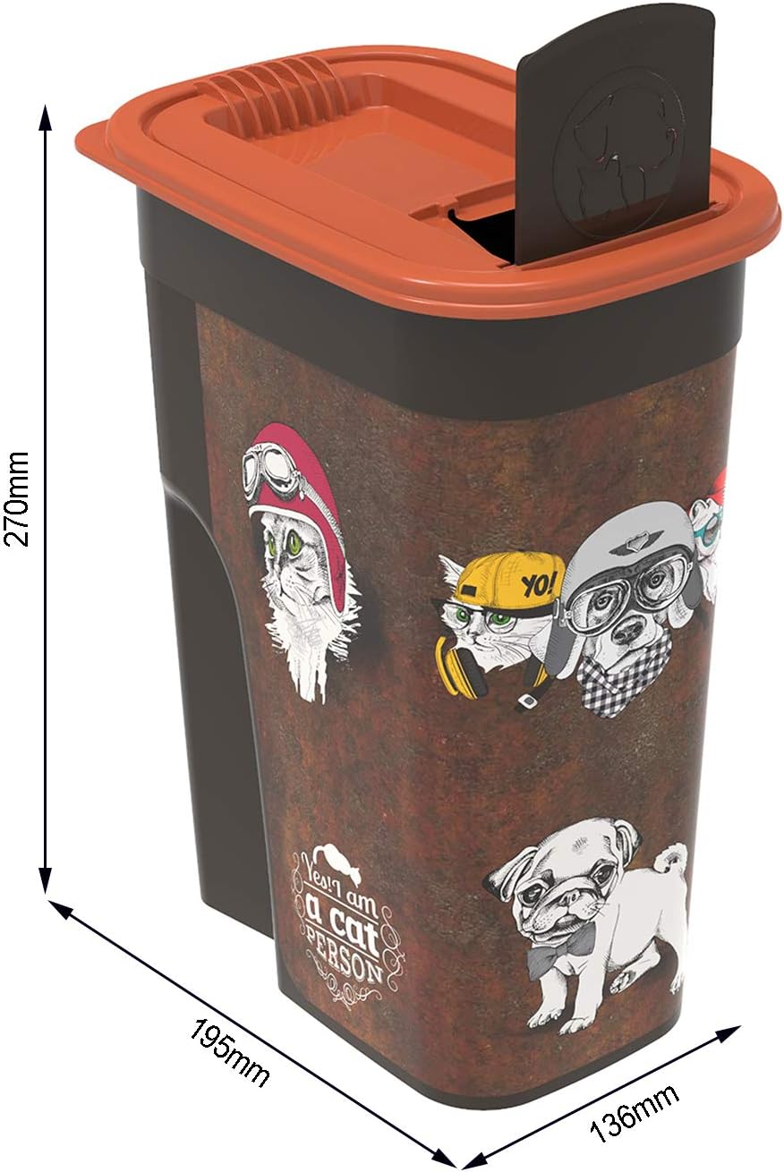 Rotho, Flo, Animal feed container 4.1 l, Plastic (PP) BPA-free, brown ...