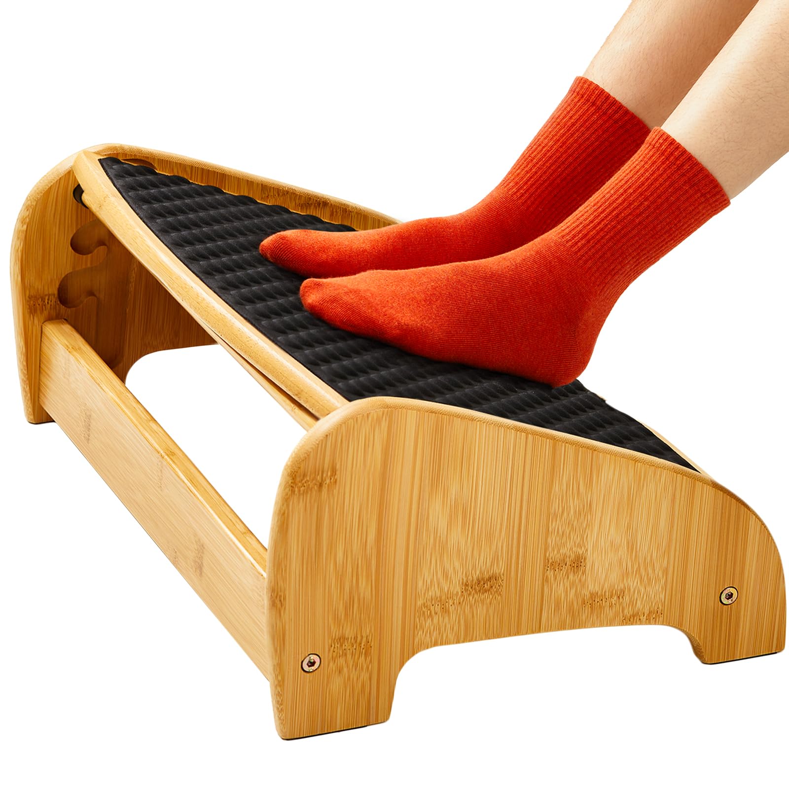 HUANUO Bamboo Foot Rest for Under Desk at Work, Ergonomic Foot Rest ...