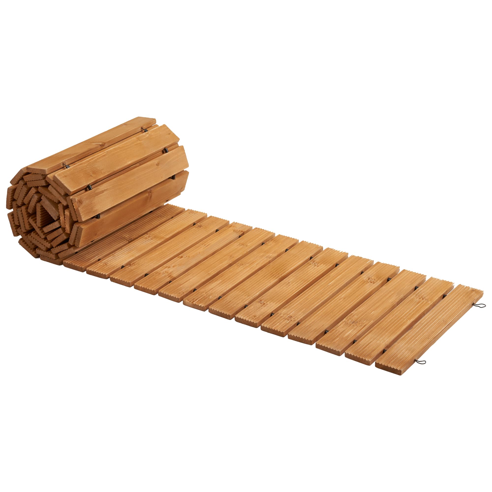 Spurgehom 12FT Wooden Garden Pathway Straight Outdoor Walkway Roll Out ...